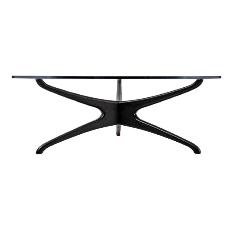 Round Glass Table - Black Metal Legs - Minimal | Gazelle Office Furniture
